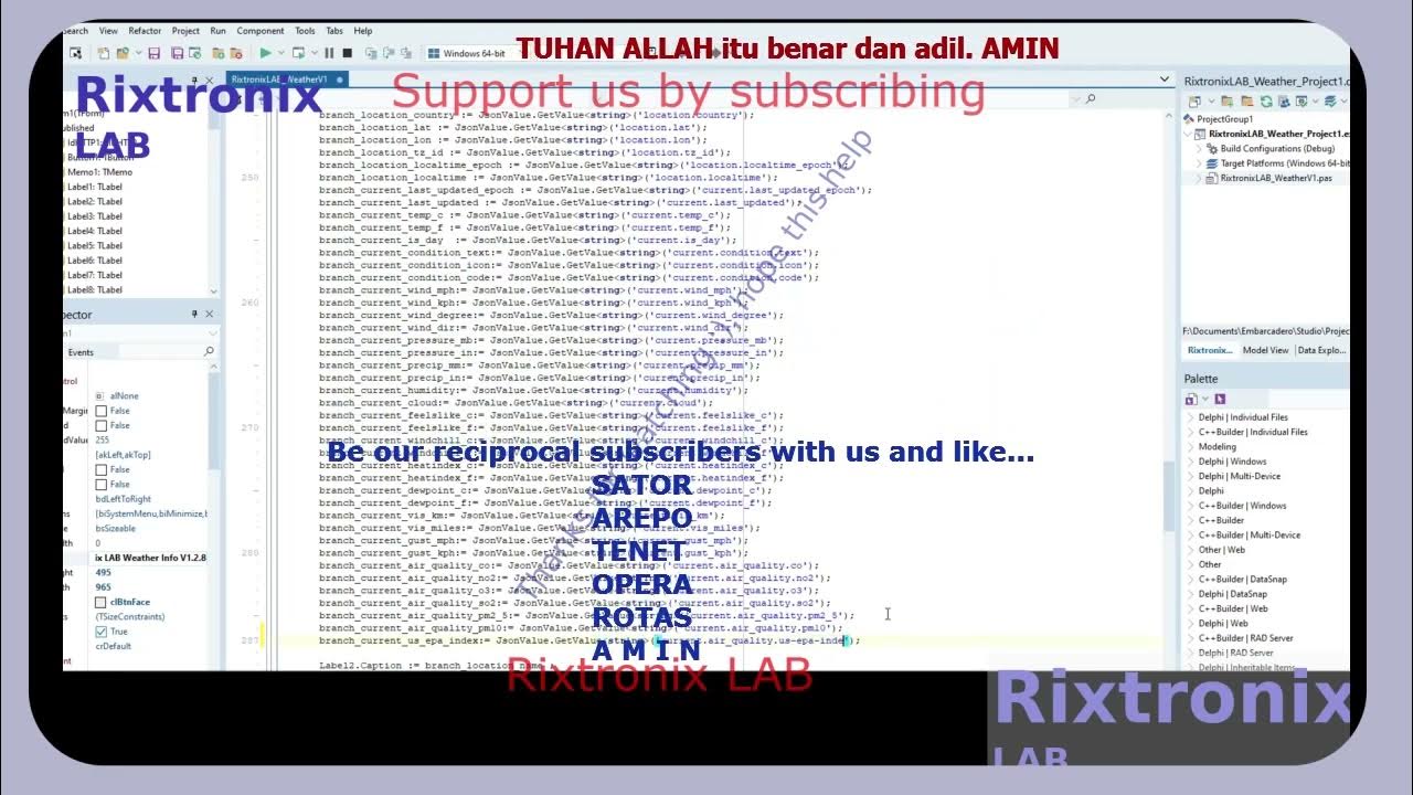 Json delphi weather code epa km470 - YouTube
