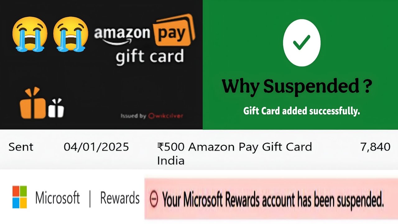 Microsoft rewards Account Suspended 😭 | 500 Amazon Gift card Redeem ...