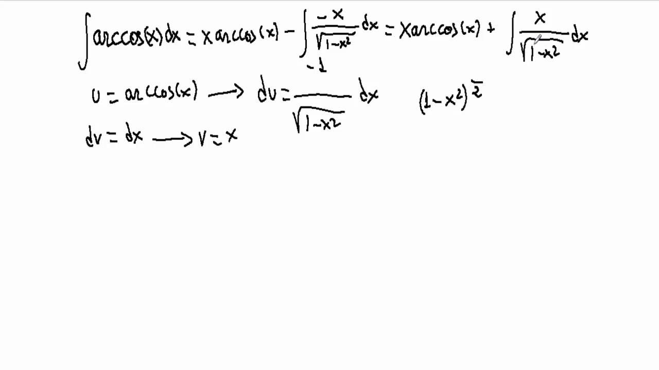 Integral Arccosx YouTube Integral Arccosx YouTube