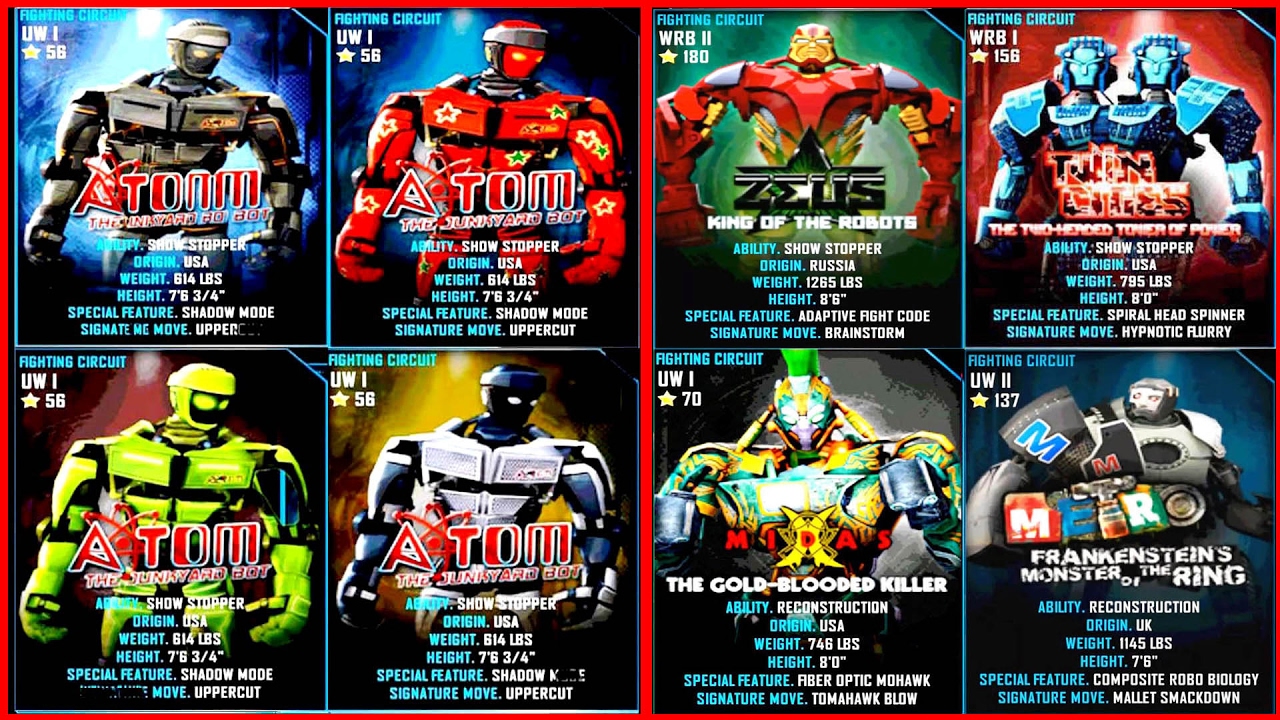 Real Steel WRB ATOM VS ZEUS & Twin Cities & METRO & MIDAS - ALL ...