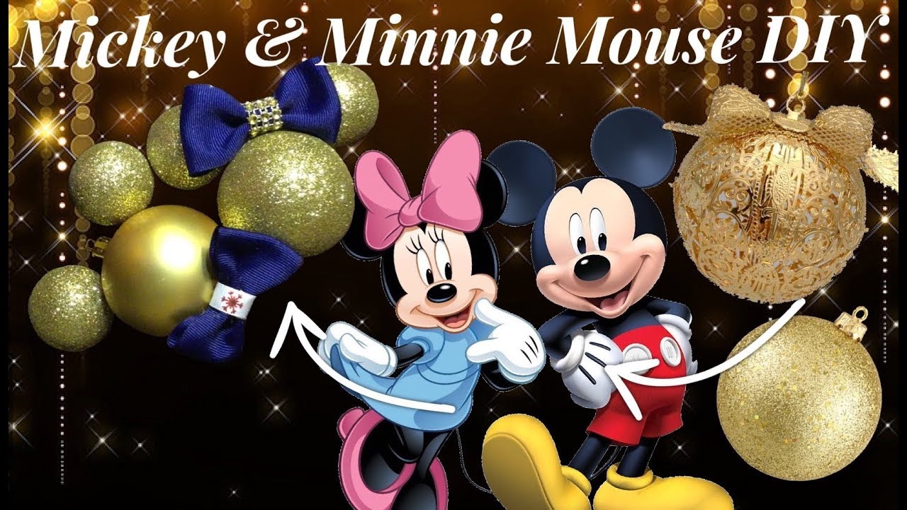 Easy DIY Mickey and Minnie Mouse Ornament|Dollar tree|Auntie Tay ...