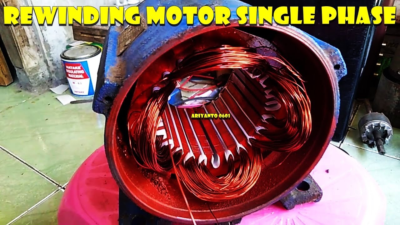 REWINDING MOTOR 1 PHASE 1/2 HP - YouTube