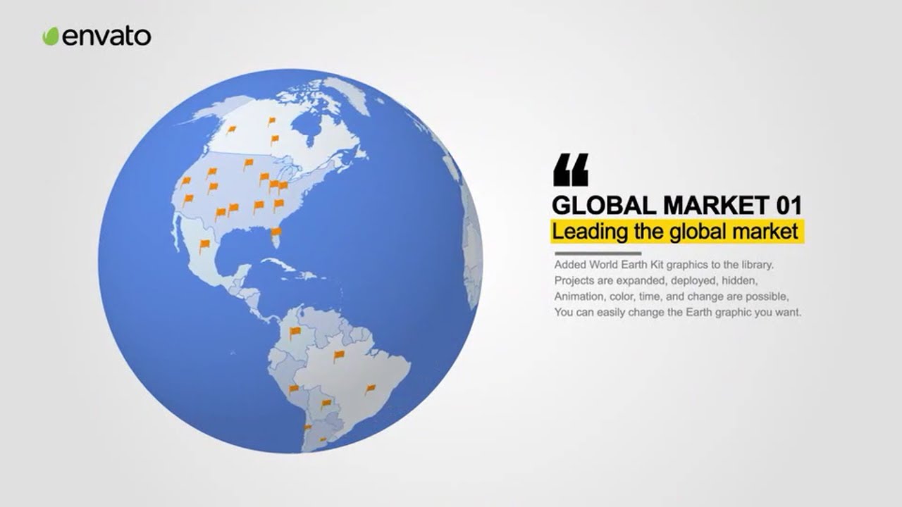 World Map on Earth Animation - After Effects Template - YouTube