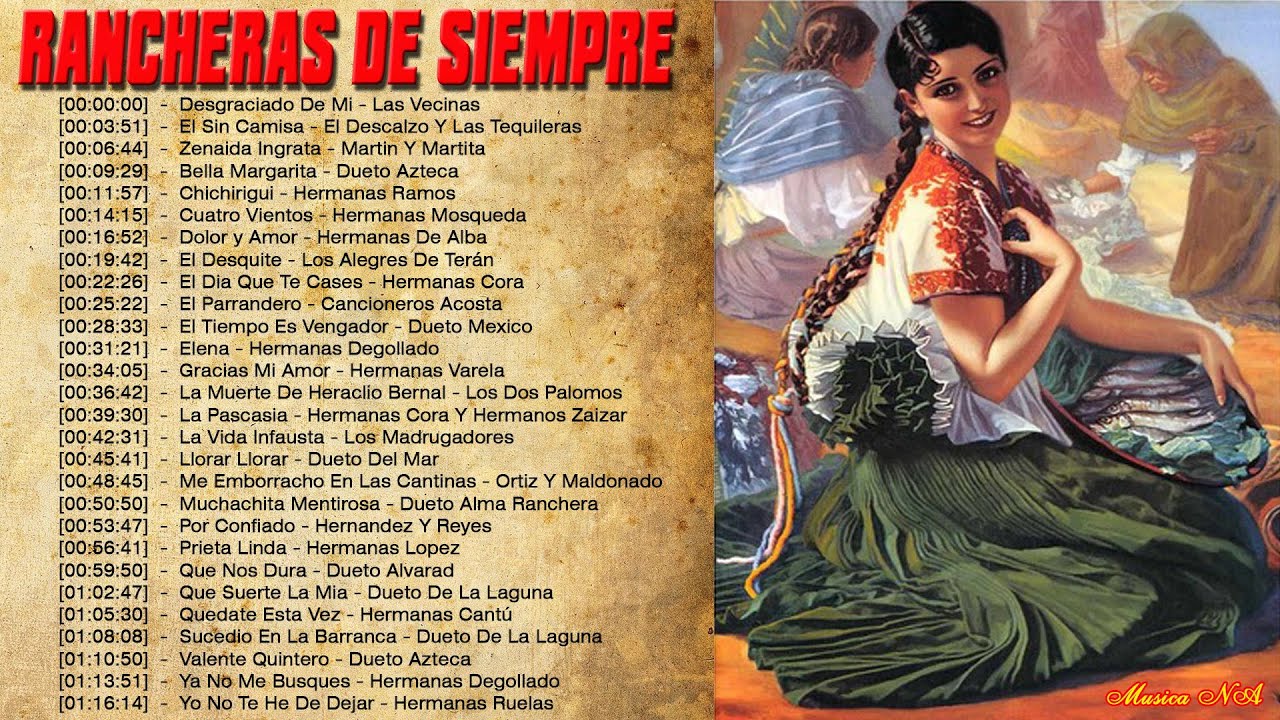 RANCHERAS DE COLECCION || LA MAS AUTENTICA MUSICA DE MEXICO 20 ...