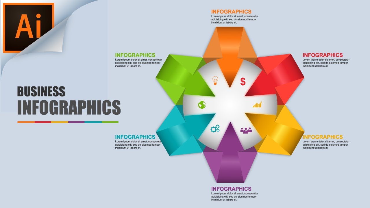Infographic Tutorial Illustrator Logo Vector