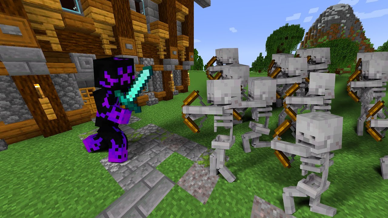 10 Million Skeletons vs Most Secure Minecraft House (8 Security Build ...