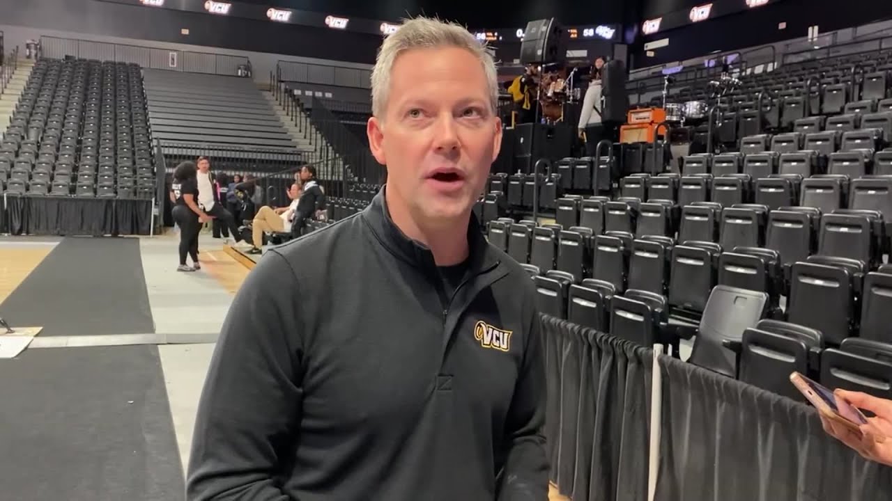 VCU basketball coach Ryan Odom after 2023 Black and Gold Game scrimmage ...