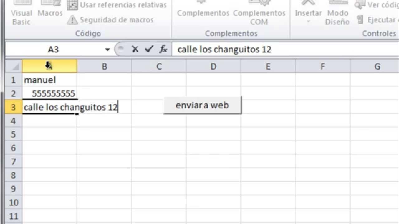 Enviar datos desde Excel hacia una página web (php, mysql) con macros (vba - YouTube