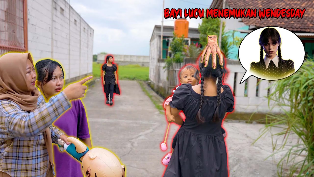 BAYI LUCU MENEMUKAN WEDNESDAY DI TEMPAT SEPI !! DIBAWA PERGI - YouTube