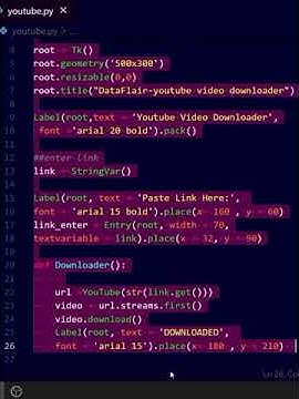 YouTube video downloader by using python programming. #Shorts #programing #coding - YouTube
