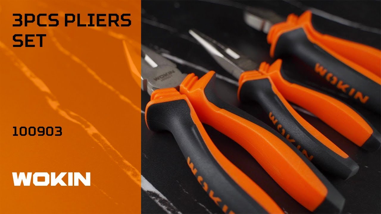 WOKIN 3Pcs Pliers Set Heavy Duty 6" Long Nose 6″ Diagonal Cutter 7 ...