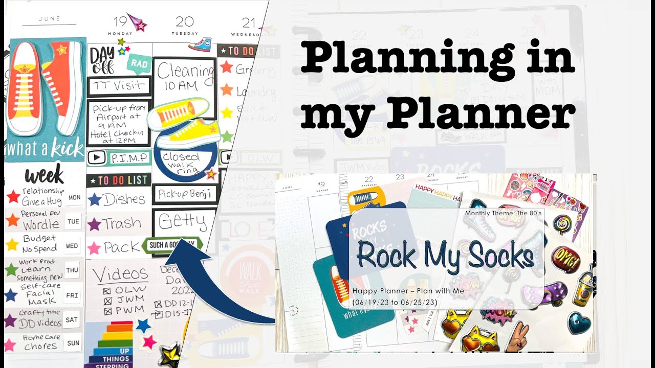 Planning in my Planner - "Rock my Socks" layout (Happy Planner) - YouTube