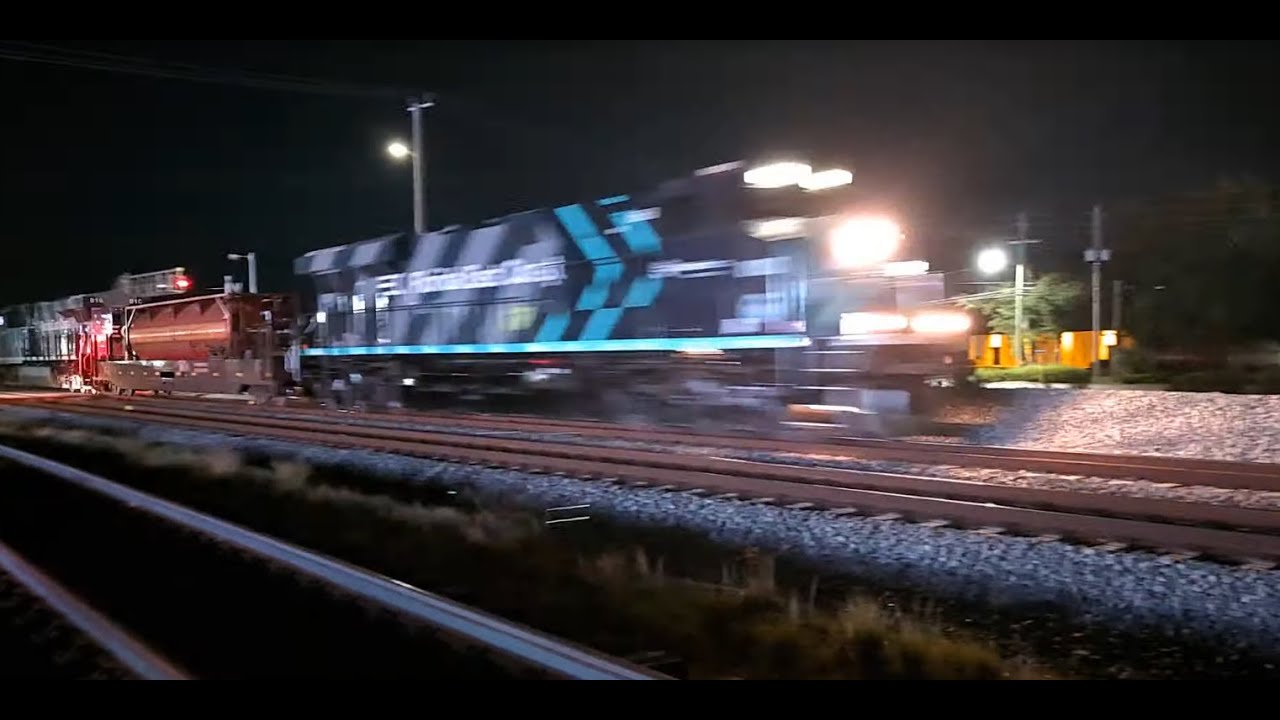 FEC Train #107 SB May 23rd 2024 Gus Hipp Blvd Rockledge, FL 9:49pm**Radar Gun***Long Train ...