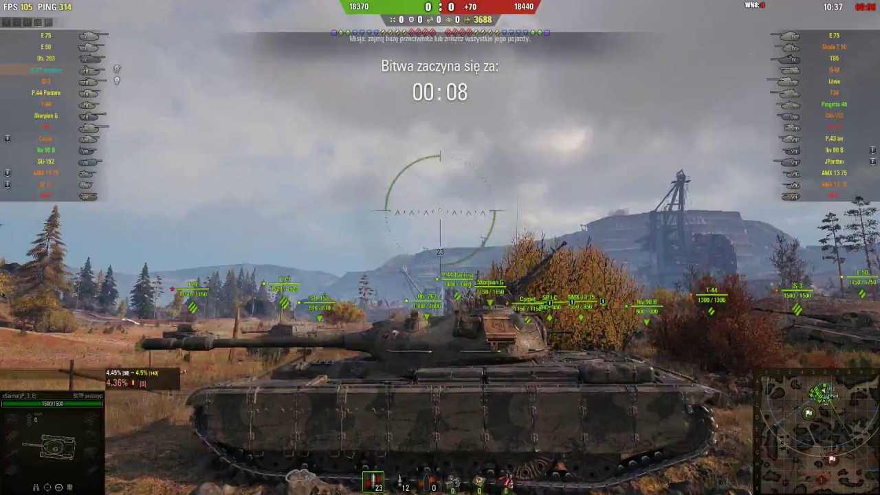 50TP Prototype WOT, druga bitwa i odznaka As Pancerny - YouTube