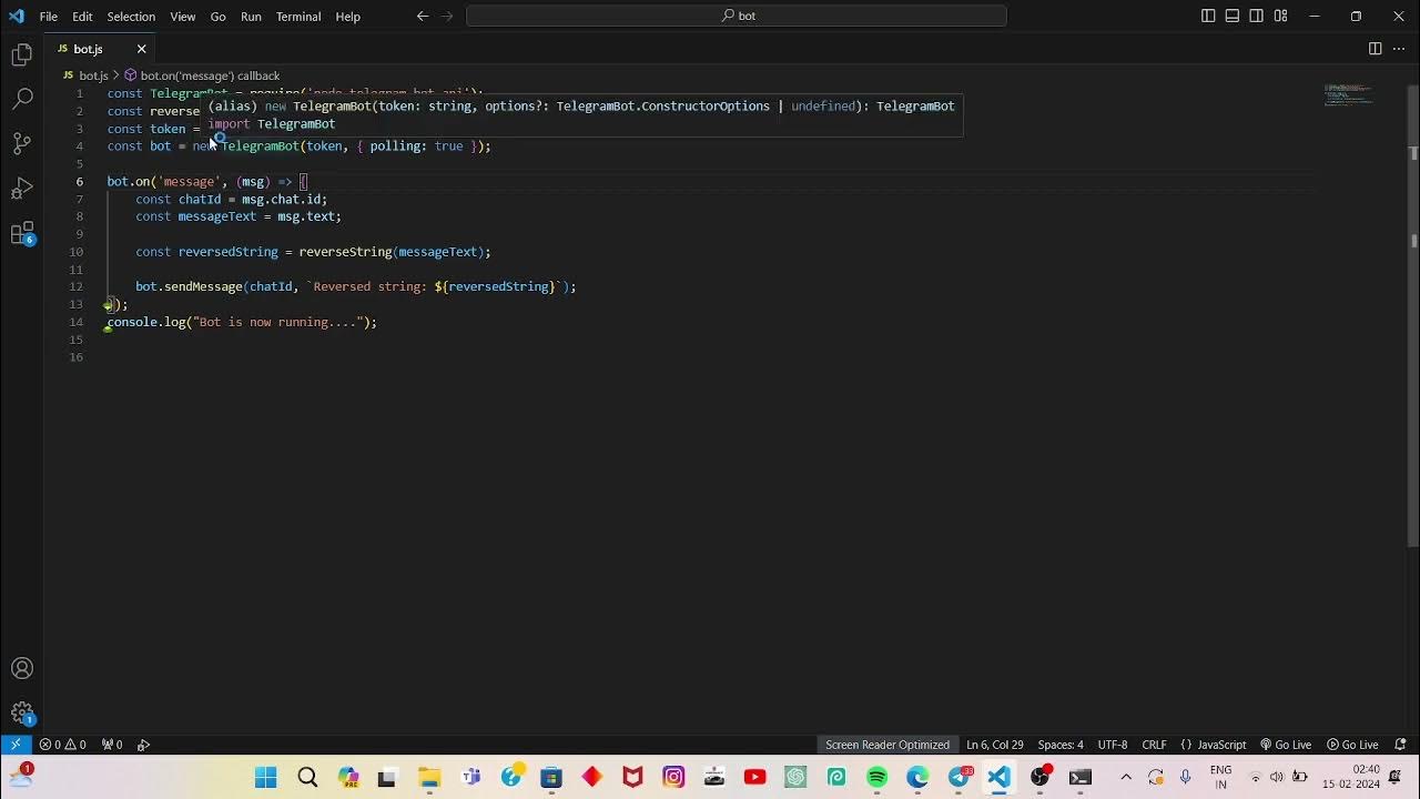 WD-301 Capstone Project Assignment-1| Telegram Bot using Node js - YouTube