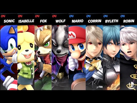 Sonic and Isabelle and Fox and Wolf VS Mario and Corrin and Byleth and ...