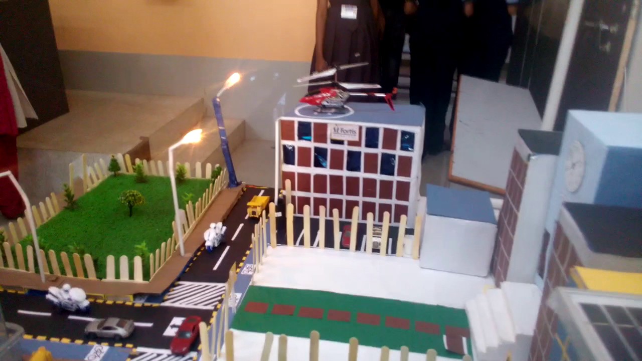 Smart city model of Adarsh English school science exhibition 2016 - YouTube