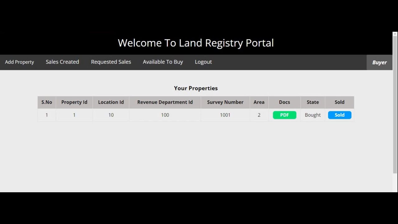 Land Registration System with Ethereum Blockchain | GitHub Link - YouTube