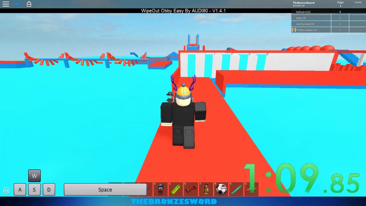 WipeOut Obby(AUDI80) - All Stages, No Checkpoints 2:28.38 - YouTube