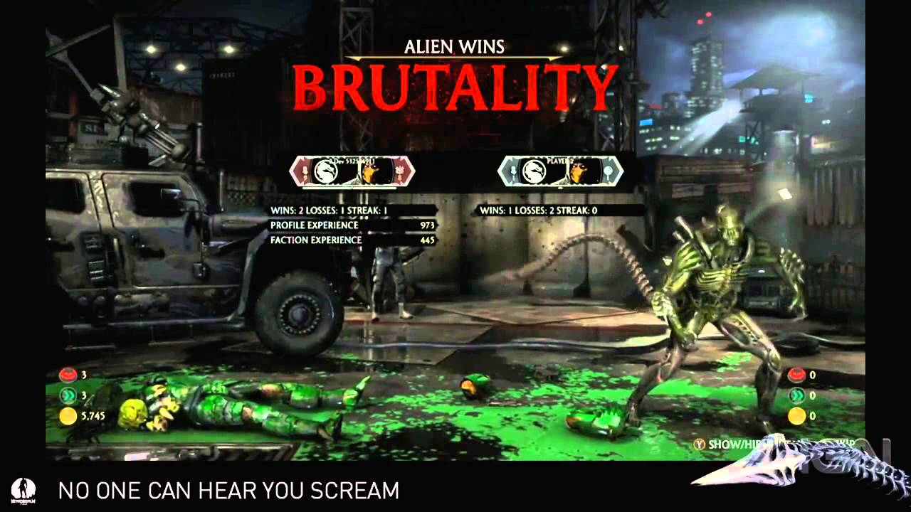 Mortal Kombat X Alien Fatality Brutality Xray - YouTube