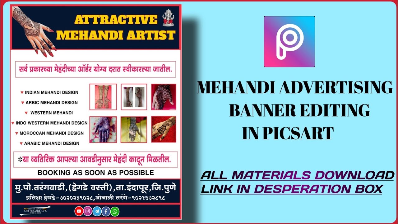 Mehndi Advertisement Poster Editing In PicsArt |Mehndi Advertisement ...