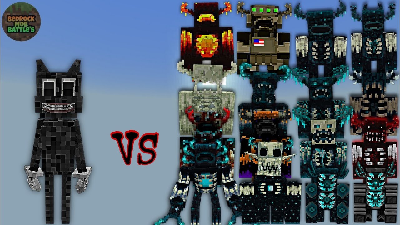 Cartoon Cat v3 Remake vs Warden Plus | Minecraft Bedrock | Mob Battle ...