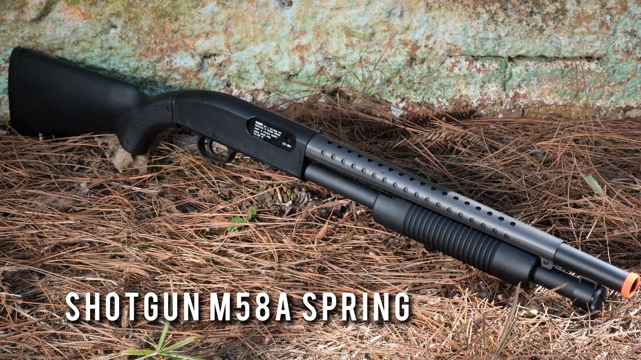 Shotgun Airsoft M58A Spring - Ventureshop - YouTube