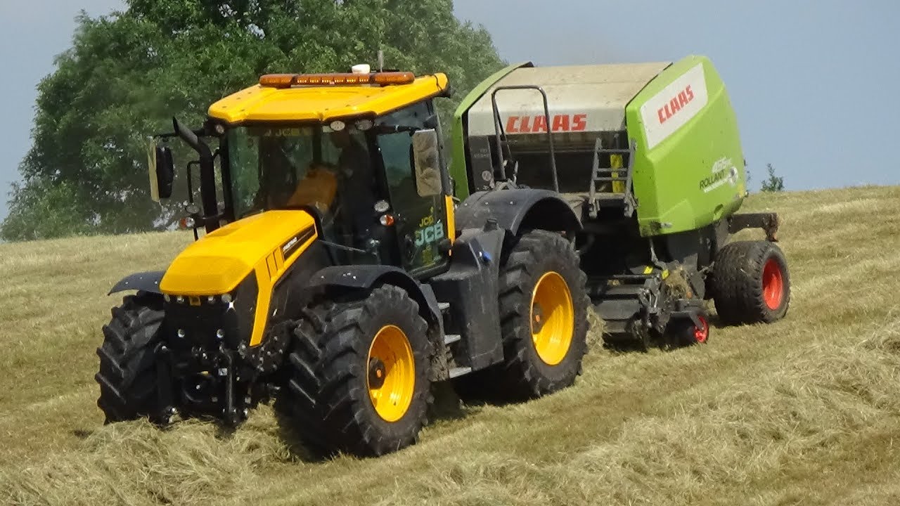 Cumbrian Silage - Baling Grass with JCB Fastrac & Claas plus Masseys ...