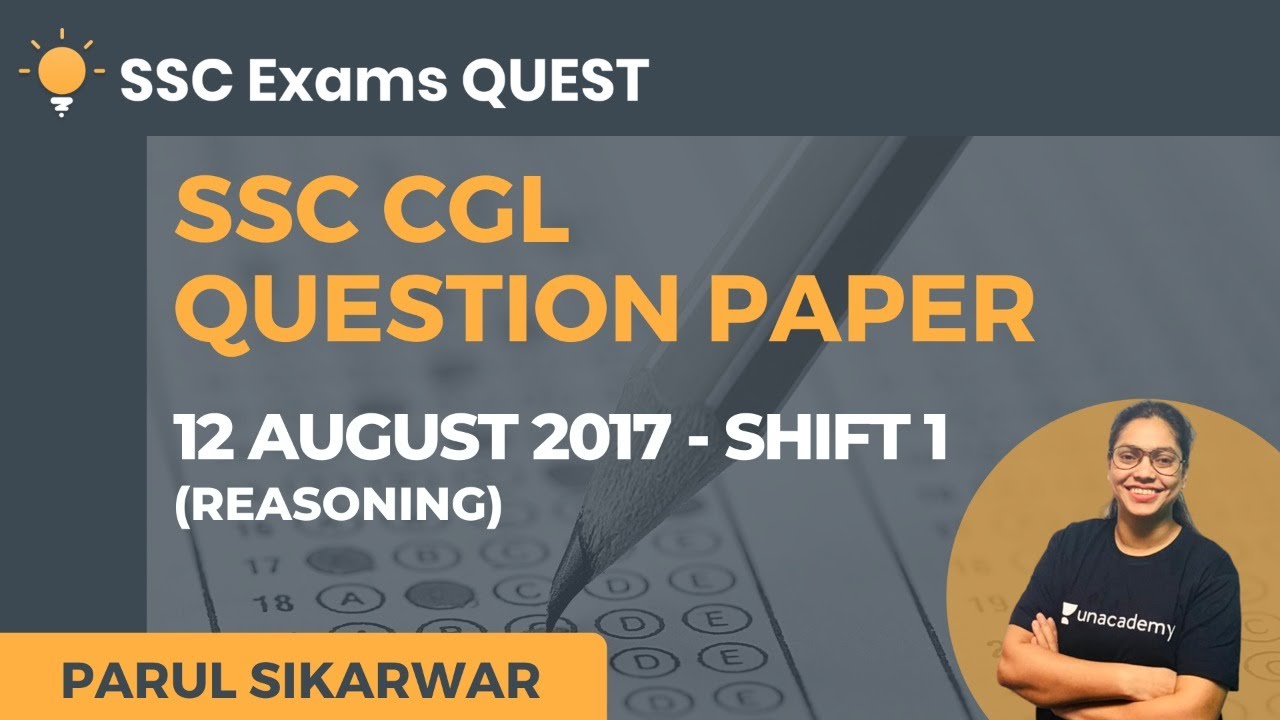SSC CGL | Previous Year Paper [12 August 2017 - Shift 1] | Reasoning ...
