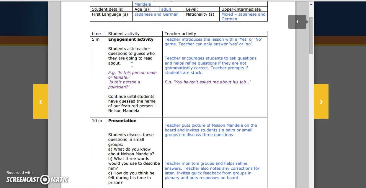 sample lesson plan for tutors - YouTube