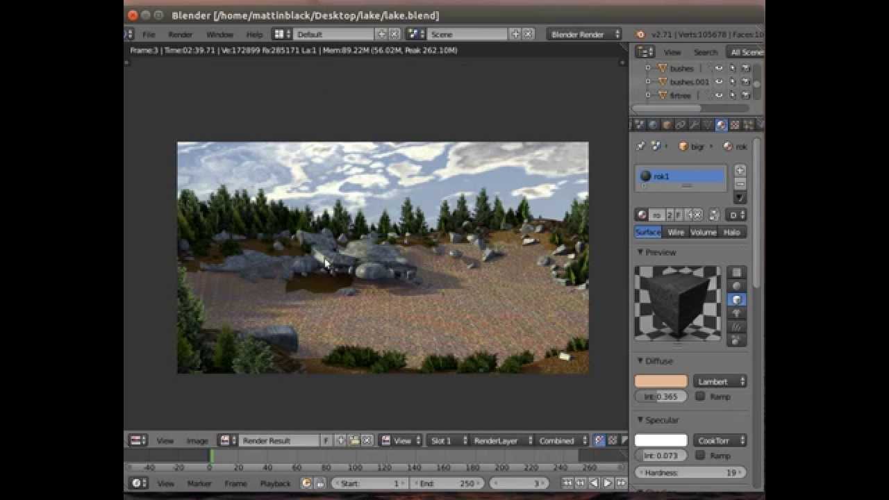 CG Lake and Forest Scene - Part 1 BLender 2.71 Tutorial - YouTube