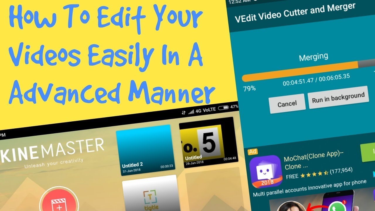 How To Edit Your Videos | Vedit Video Editor| DU Recorder | Kine Master ...