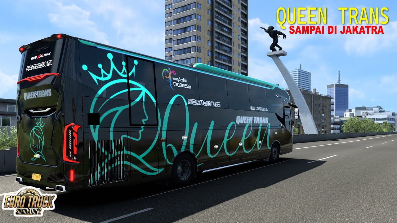 BAWA BUS QUEEN TRANS MENUJU IBU KOTA JAKARTA MAP REALISTIS JRR V 0.7 ...