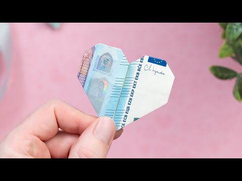HERZ aus GELDSCHEIN falten | Sehr schnell und einfach 😍