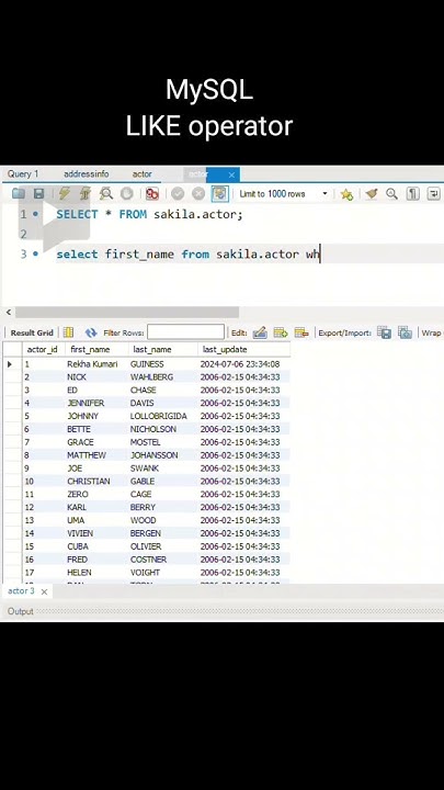 How to use MySQL LIKE operator #mysql #sql #coding #trending #webdevelopment #database # ...