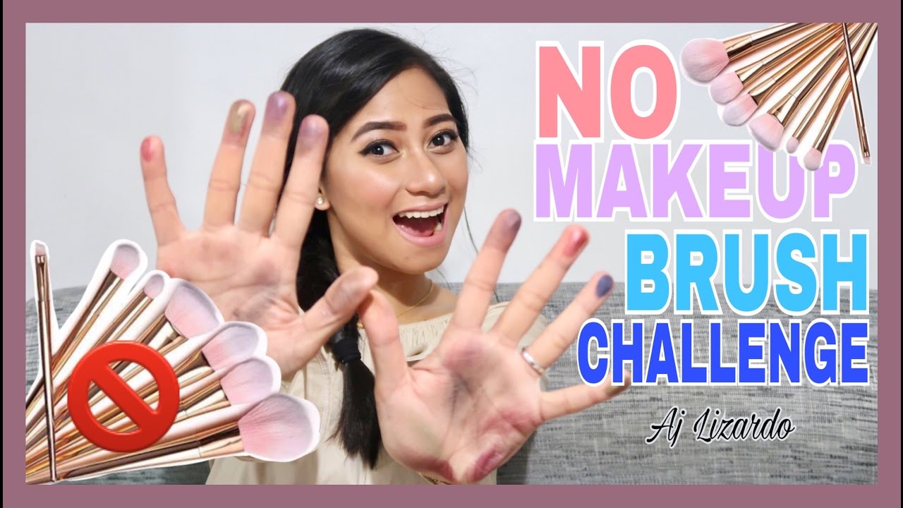 FULL FACE USING ONLY MY FINGERS (No Brushes) Challenge! | AJ Lizardo ...