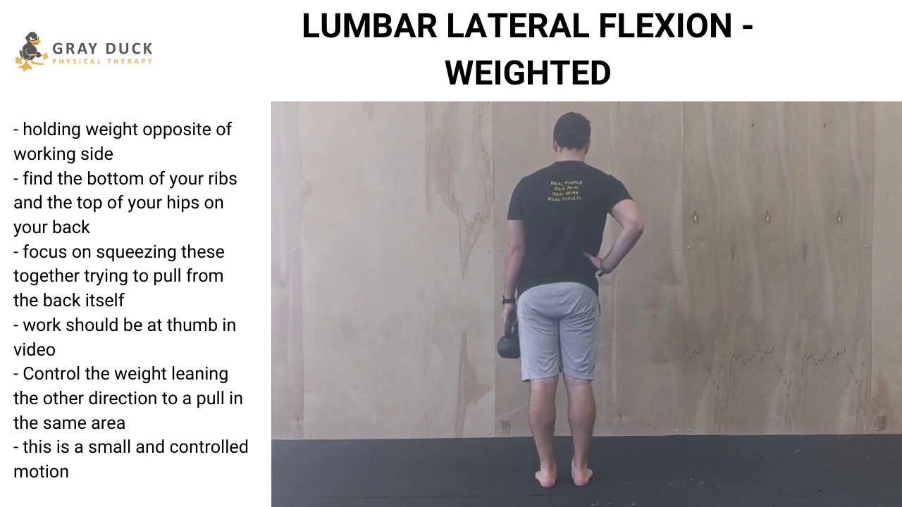 Lumbar Lateral Flexion - Weighted - YouTube