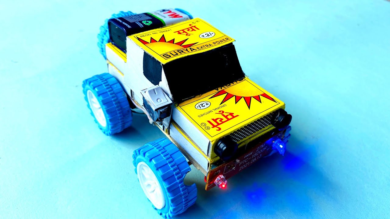 How to make a mini jeep with surya matchbox. Diy crafts at home. - YouTube