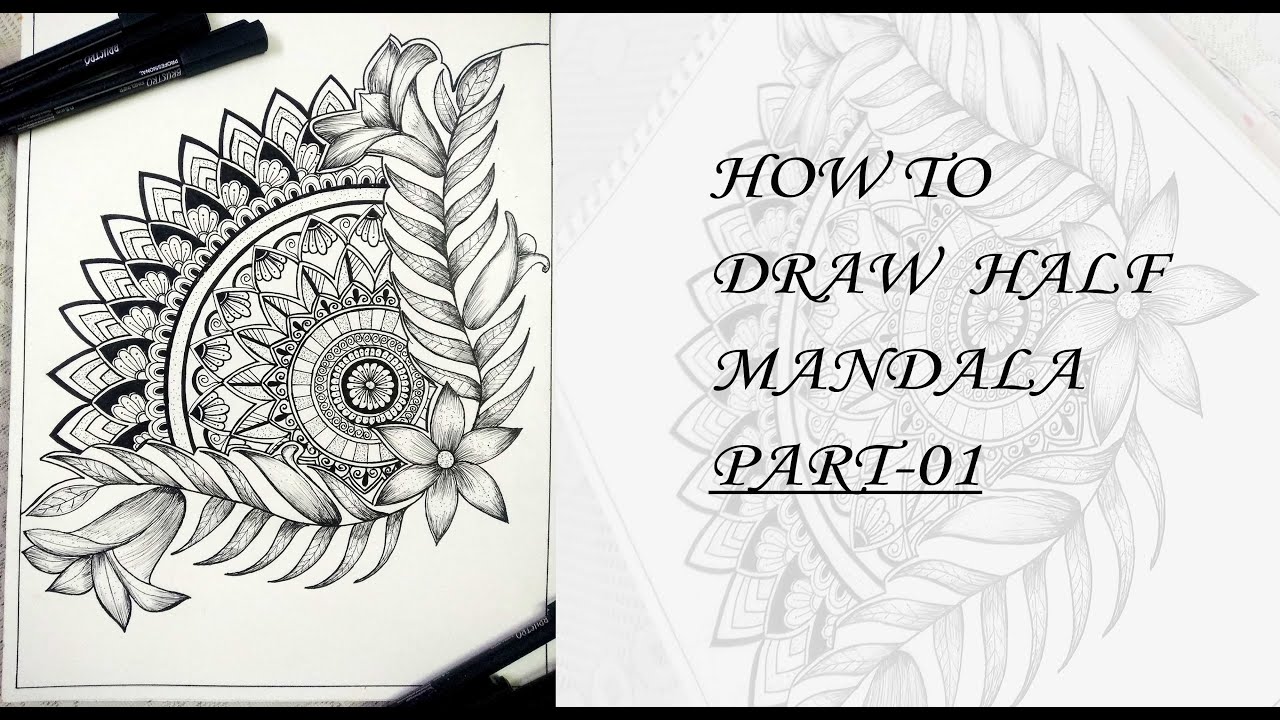 #mandala How to draw half mandala_Part-01 - YouTube