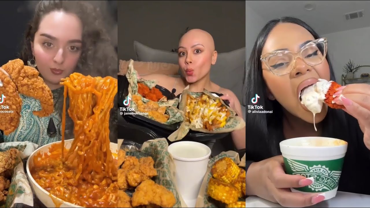 ASMR EATING ( WINGSTOP) COMPILATION ️💗 - YouTube