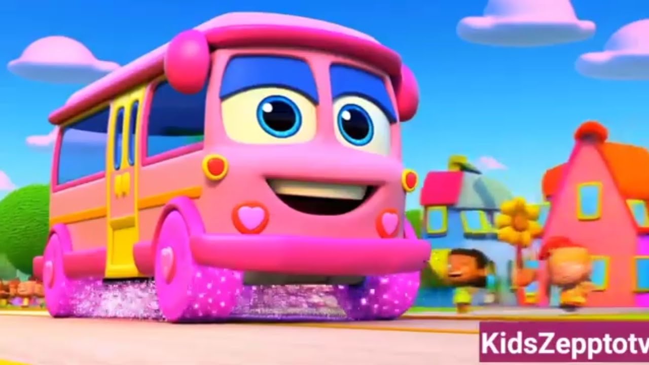 Wheels on the Pink Bus – Fun Nursery Rhyme for Kids | Toonzy Wheels ...