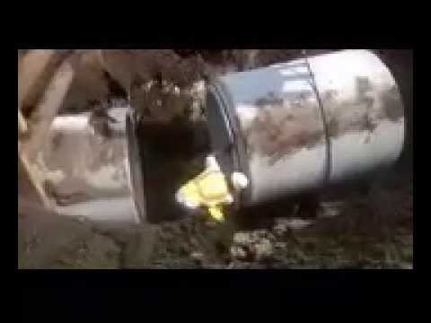 Installing 72" concrete pipe - YouTube