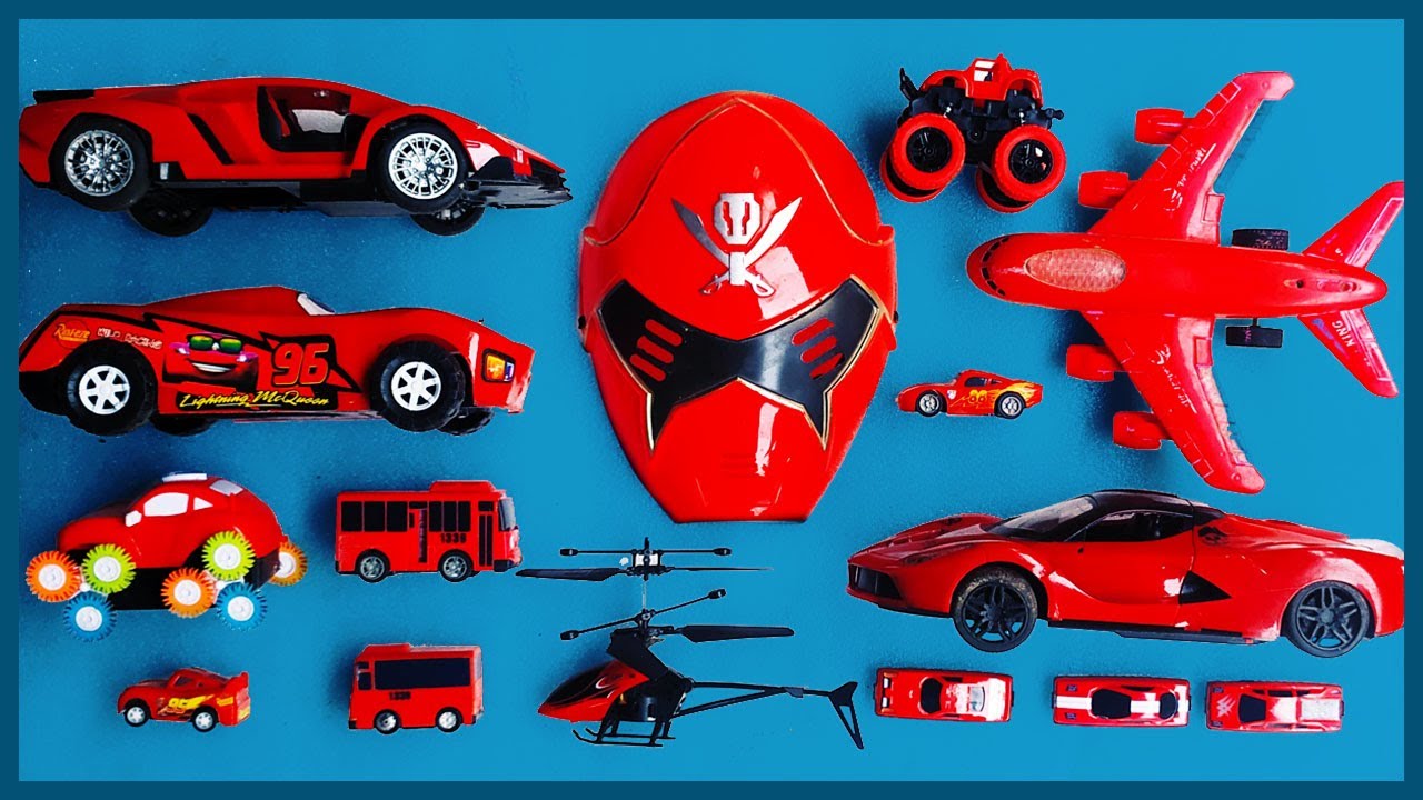 Menemukan mainan, mobil warna merah semua, mobil balap, mainan ...