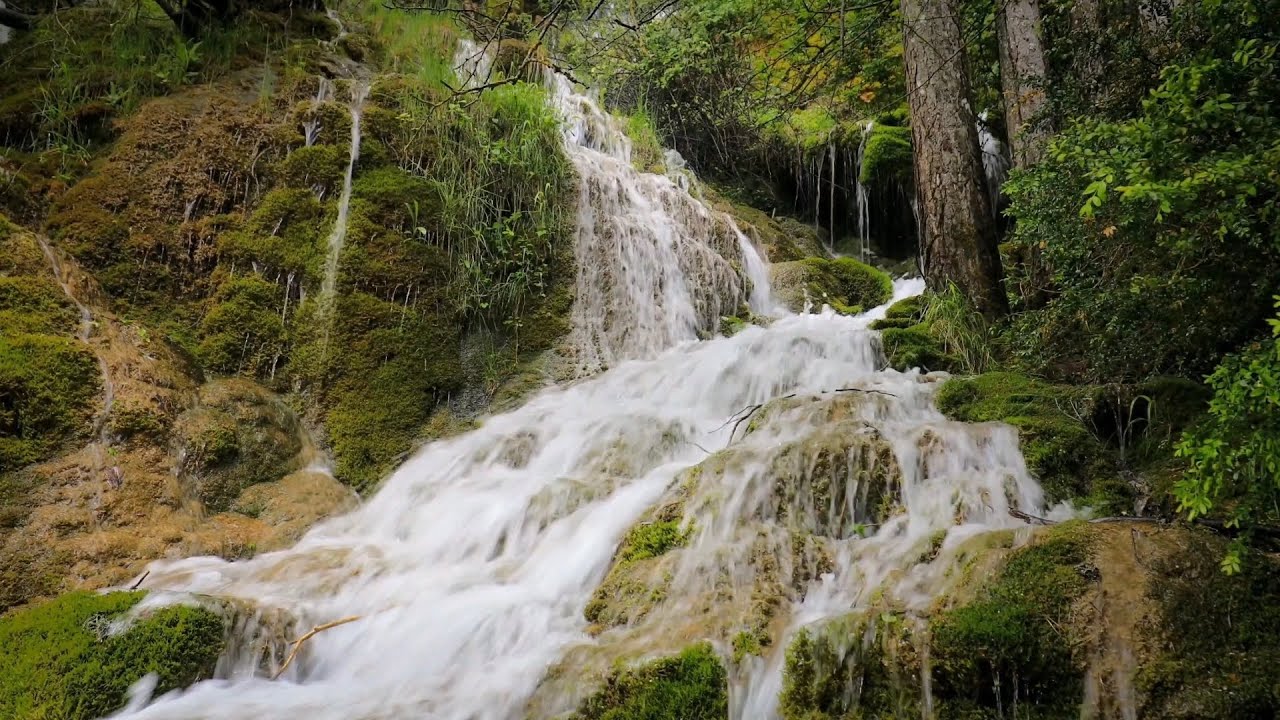 A calming waterfall video accompanied by tranquil music. - YouTube
