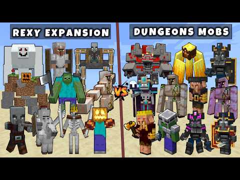 Rexy Expansion vs Minecraft Dungeons - Minecraft Mob Battle