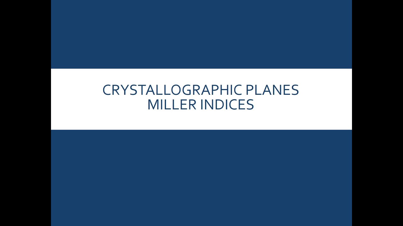 Miller Indices of Crystallographic Planes - YouTube