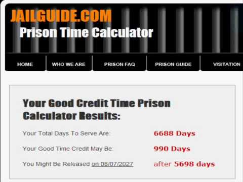 Prison Earned Good Time Credit Calculator - YouTube