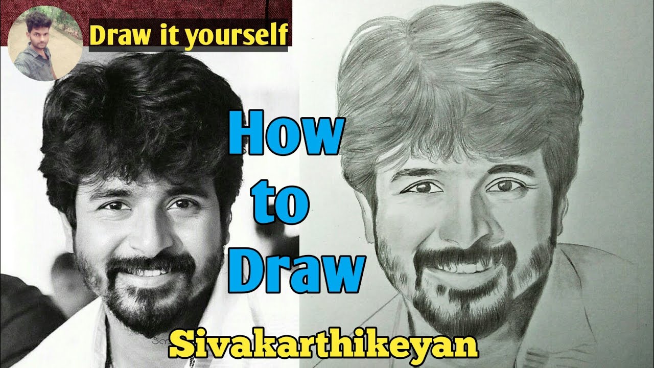 How to draw sivakarthikeyan | pencil sketch step by step drawing | Arun ...