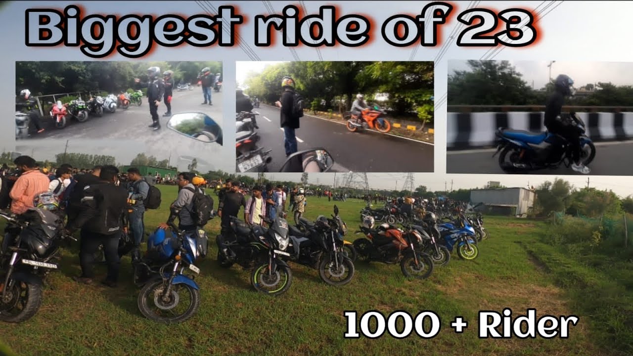 N.C.R Biggest sunday ride😱| 1000+riders|ride gone wrong|Stunt with ktm ...
