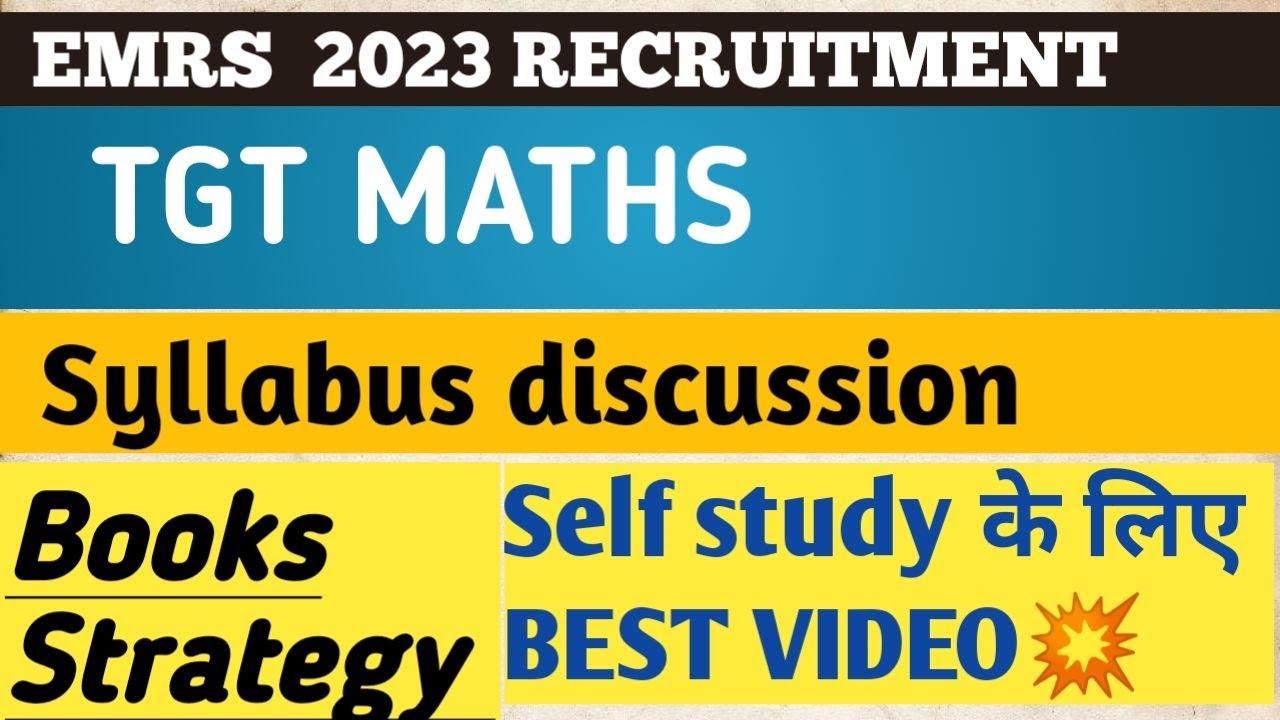 #emrs2023 #tgtmaths #emrstgt EMRS TGT MATHS SYLLABUS DISCUSSION || TGT ...